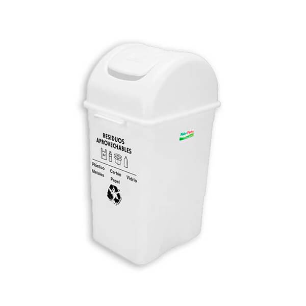 Caneca de reciclaje de 35 litros 4 colores Tipo Vaivén